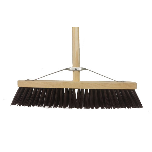 B/B 24" Poly Platform Broom fitted with 54" Wooden Handle & Stay