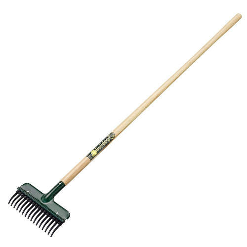 Bulldog Merlin 10" 16 Rubber Tine Rake – 54" Handle