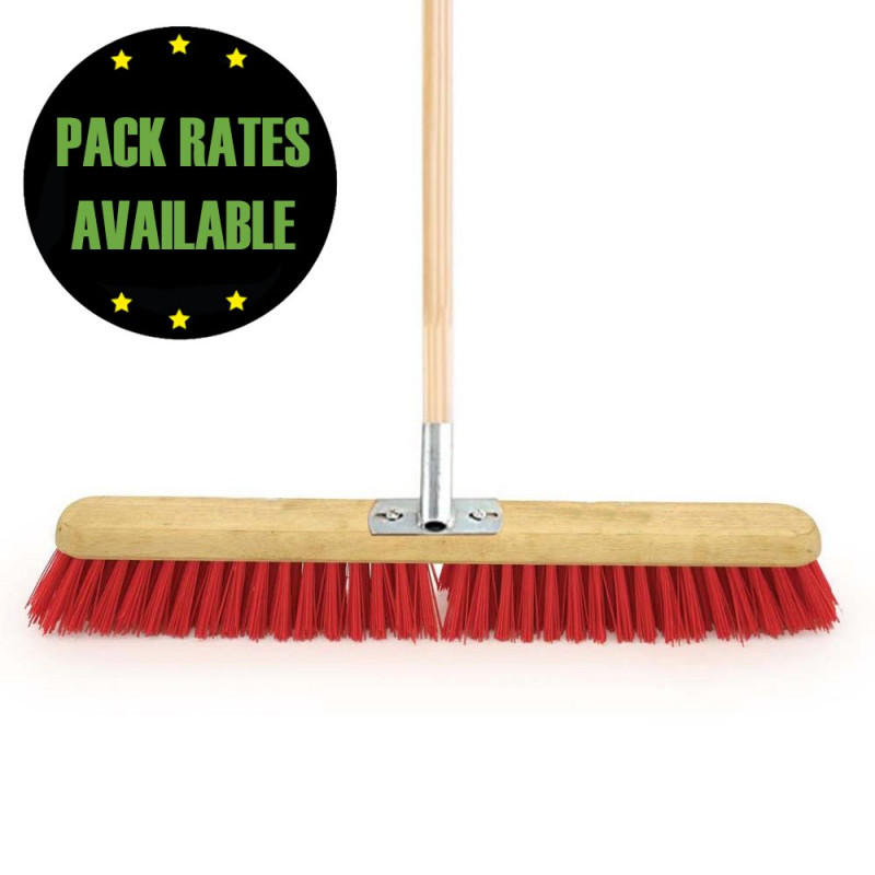 B/B 24" Red Poly Platform Broom with 60" Handle & Clamp