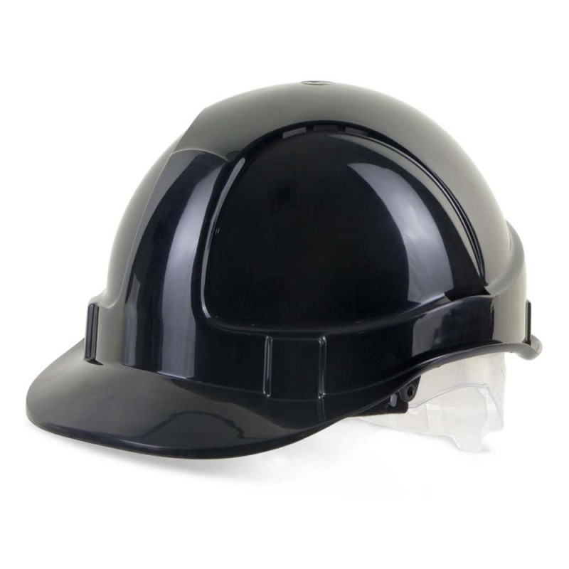 Black vented hard hat lightweight safety helmet