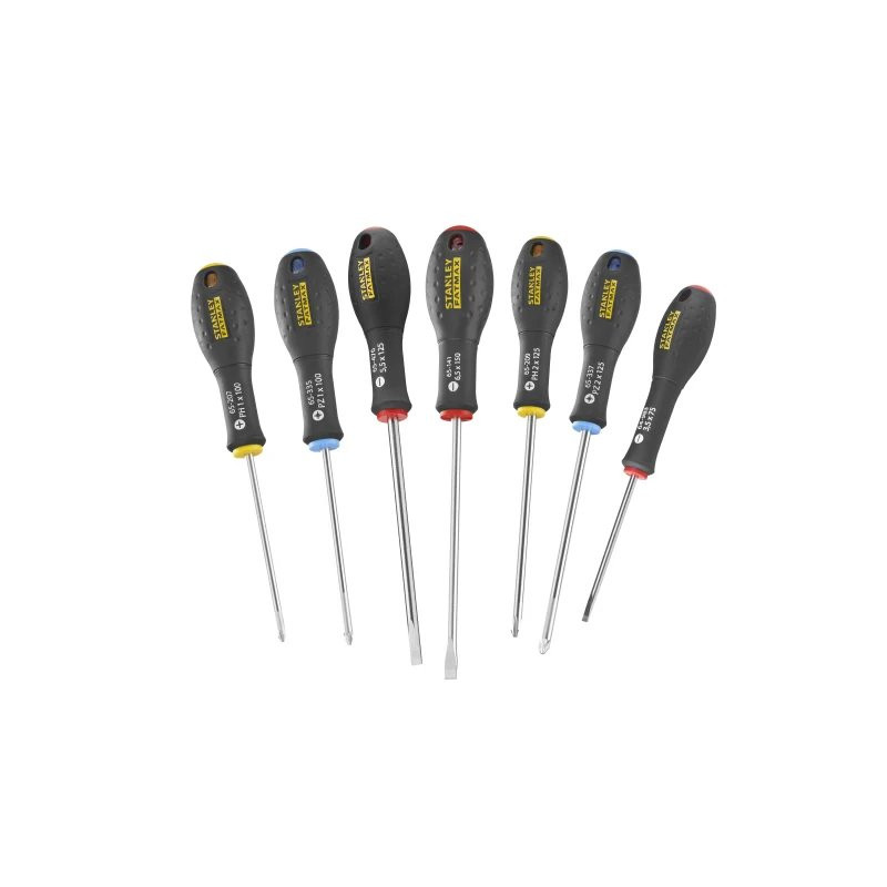 Stanley Screwdriver Set - 7 Piece Slotted, Phillips & Pozidirv
