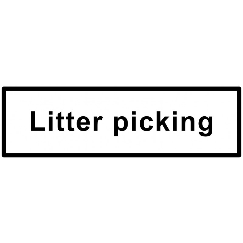 Steel Road Sign Supplement Plate - Litter Picking (to fit 040019)
