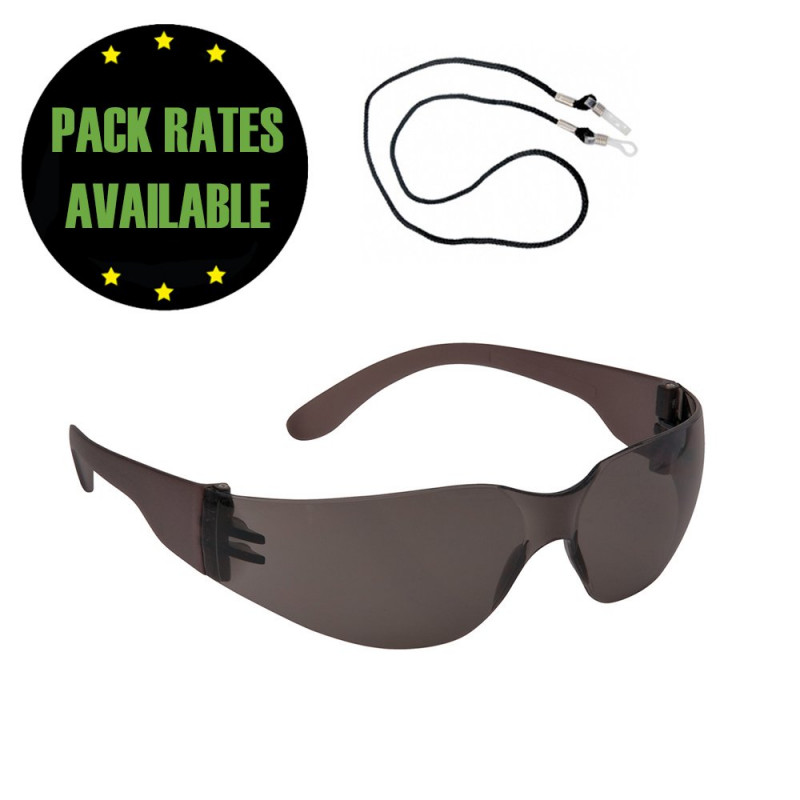 Wraparound Safety Spectacles - Smoke